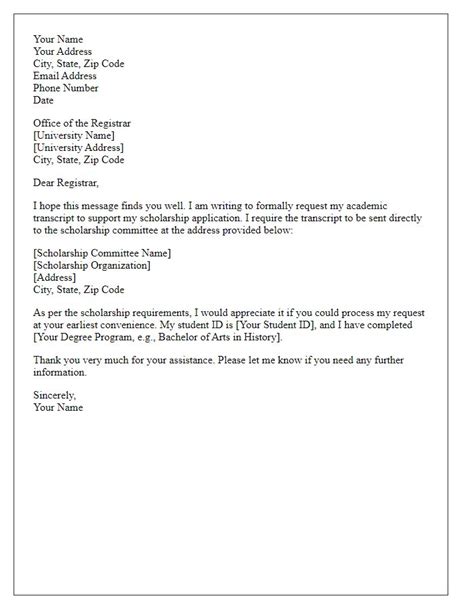 Letter Template For Requesting Academic Transcript Free Samples In Pdf Letterin