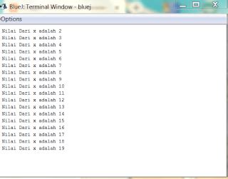 Latihan Program Loop While Menggunakan Bluej
