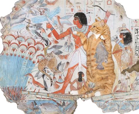 Tomb Of Nebamun Cats Hunting In The Marshes Egyptian Art Cat Art