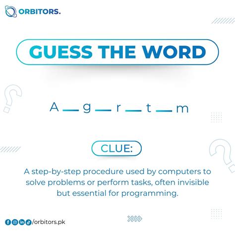 Techquiz Guesstheword Programming Algorithm Techknowledge