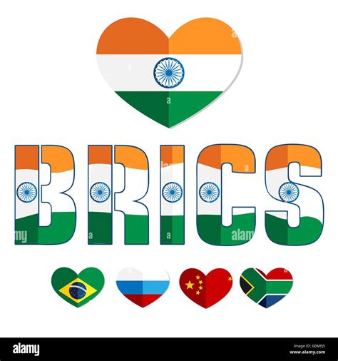 Flag Of The Brics Countries Color Web Icon Stock Vector Image And Art Alamy