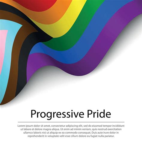 Waving Flag Of Progressive Pride On White Background 21840404 Vector