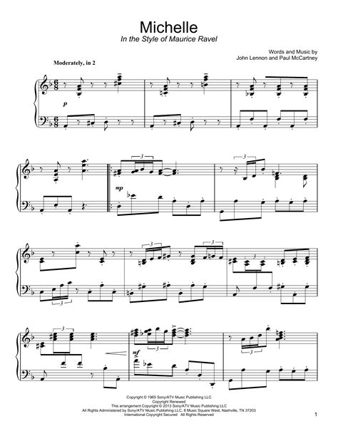 Michelle Sheet Music Direct