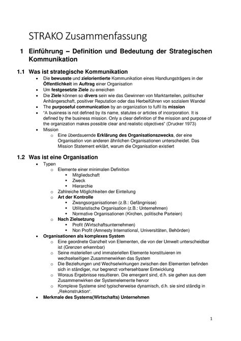 Strako Zusammenfassung Komplett Strategische Kommunikation Uni Wien