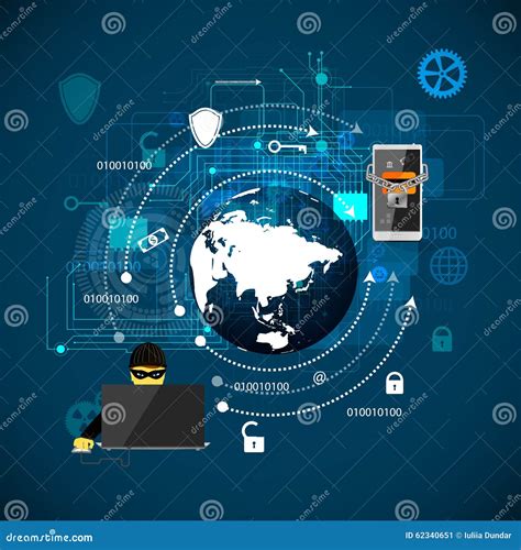 Concept Of Protection Against Hacking Stock Illustration