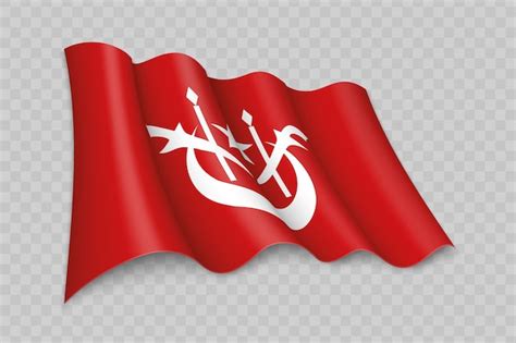 Premium Vector 3d Realistic Waving Flag Of Kelantan Is A State Of