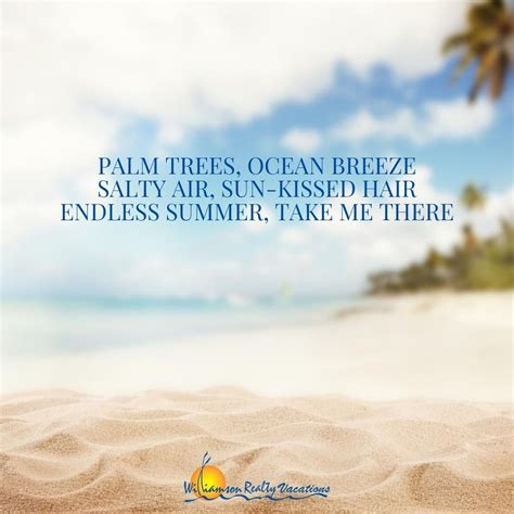 Palm Trees Ocean Breeze Salty Air Sun Kissed Hair Endless Summer