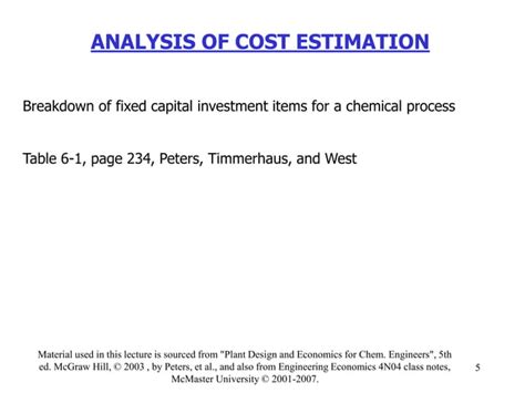 Lecture 5 Cost Estimation I PDF