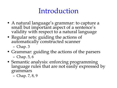 Ppt Chap 4 Formal Grammars And Parsing Powerpoint Presentation