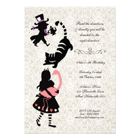 Invitation Anniversaire de la fête du thé Vintage Alice au pa Zazzle