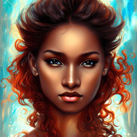 Intricately Rendered Brown Skin Woman · Creative Fabrica