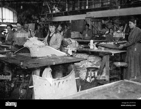 Industry During The First World War Female Workers Upholstering