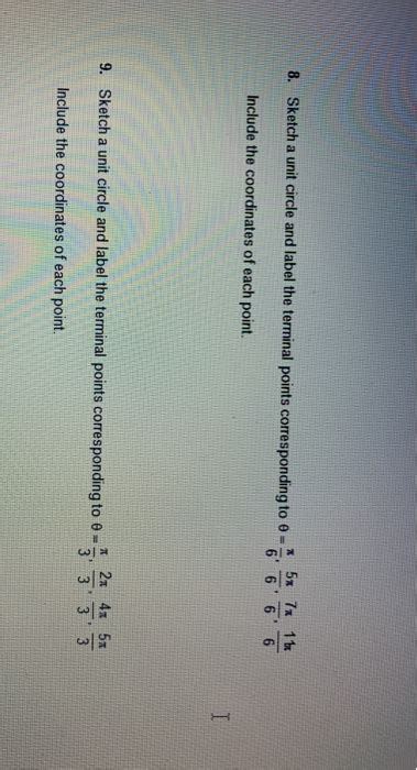 Solved Sketch A Unit Circle And Label The Terminal Points Chegg Com
