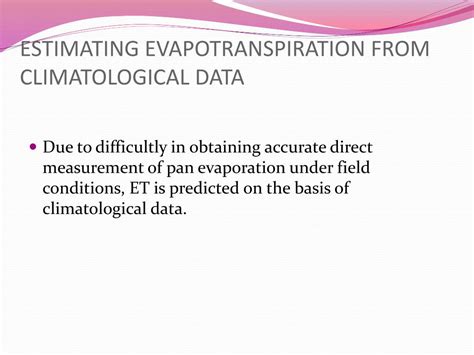 Ppt Estimation Of Evapotranspiration Using Modified Penman Method
