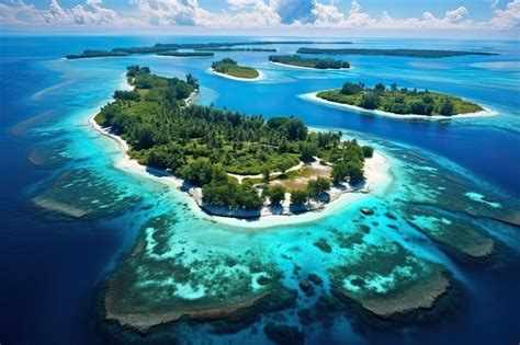Premium Photo Maldives Landscape Aerial Drone View Generative Ai Art
