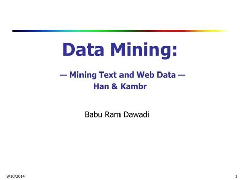 ppt data mining — mining text and web data — han and kambr powerpoint