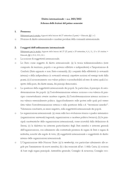 Appunti Diritto Internazionale Primo Semestre Docsity