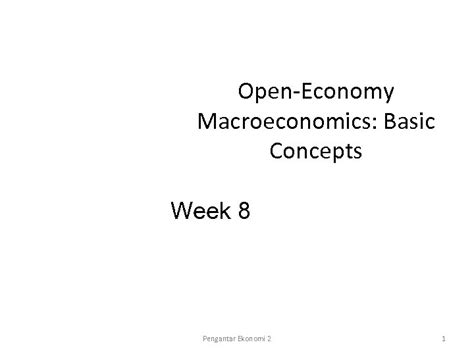 Open Economy Macroeconomics Basic Concepts Week 8 Pengantar Ekonomi