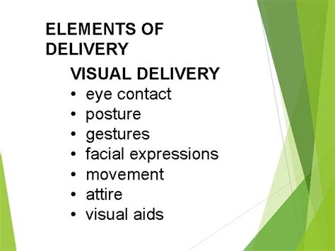 Elements Of Delivery Visual Delivery Eye Contact Posture
