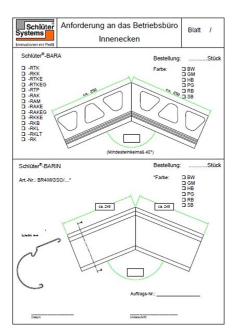 Schlüter BARA RKL I Sonder Innenecke h 75mm PG ISO RKL75PG