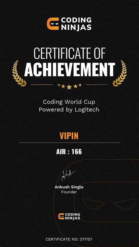 Vipin Jangra On Linkedin Codingninjas Achievement