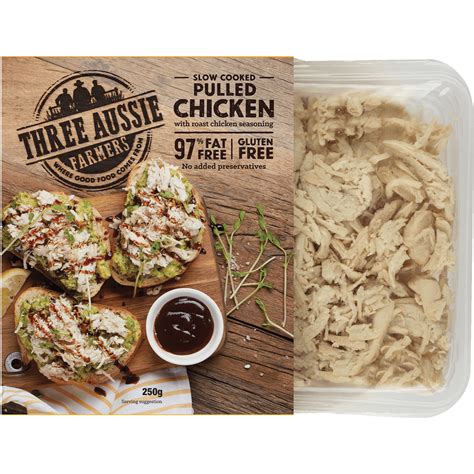 Three Aussie Farmers Slow Cooked Pulled Chicken Sunpork Fresh Foods