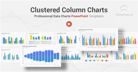 Clustered Column Charts PowerPoint Template Designs SlideGrand