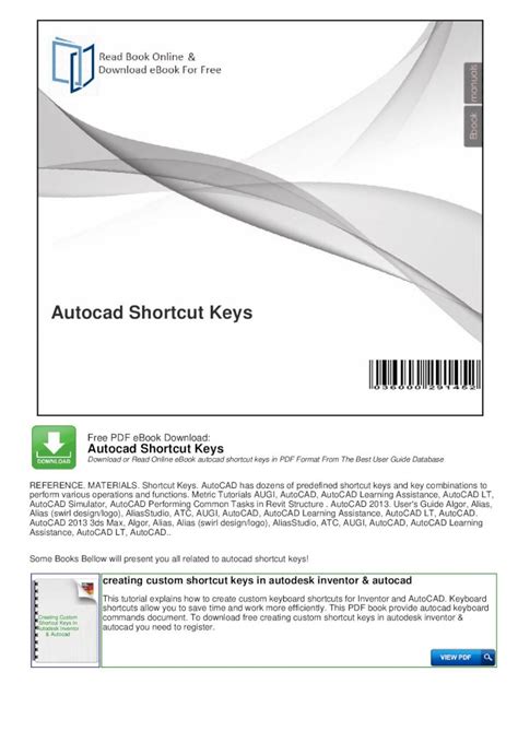 (PDF) Autocad Shortcut Keys - · PDF fileShortcut Keys. Shortcut Keys. REFERENCE. MATERIALS ...