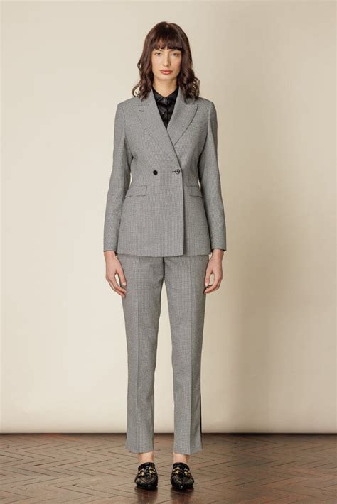 Alexis Db X Ruby Suit Black And White Mini Houndstooth