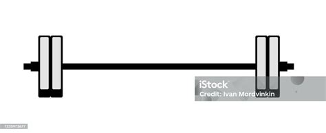 역도 바벨 강도 훈련을위한 철 운동 선수를위한 스포츠 장비 흰색 배경에 격리 기호 아이콘 흑백 일러스트 벡터 Championship에 대한 스톡 벡터 아트 및 기타 이미지