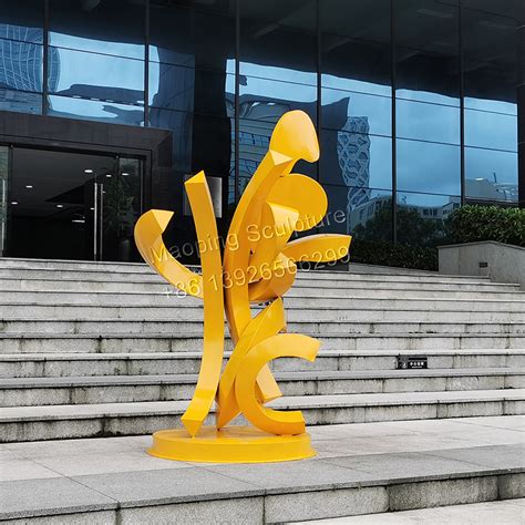 Outdoor Garden Grass Decoration Golden Stainless Steel Metal Abstract
