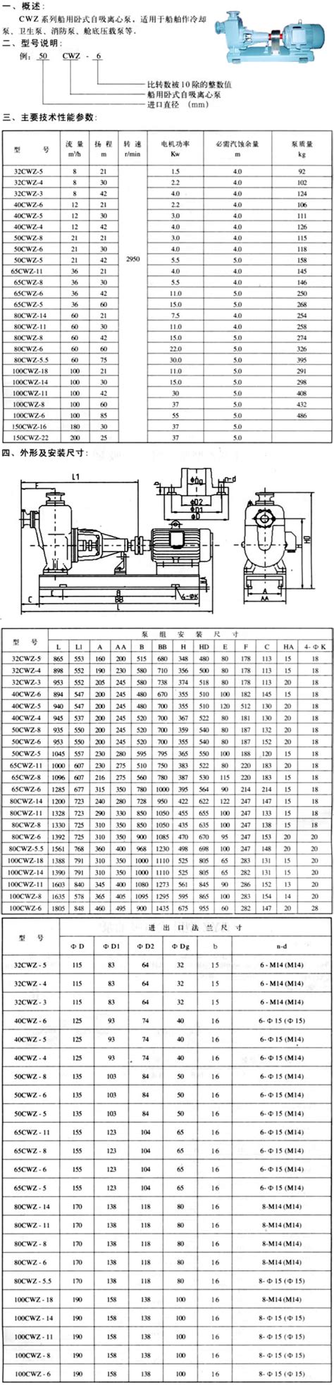 CWZ卧式自吸离心泵 泰州华隆泵业制造有限公司
