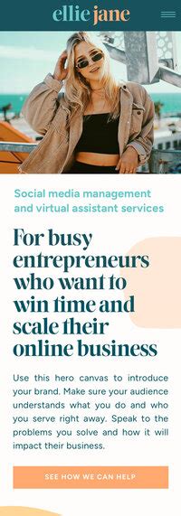 Virtual Assistant Website Template For Showit Ellie Jane