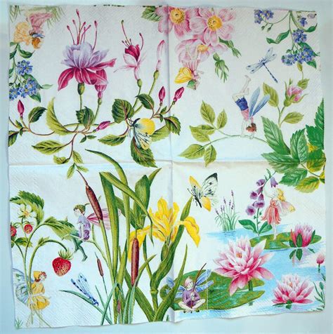 Decoupage Paper Napkins Of Summer Garden Of Fairies