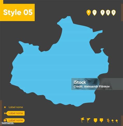 Karachayevo Circassian Republic Russia Map Isolated On Gray Background Outline Map Vector