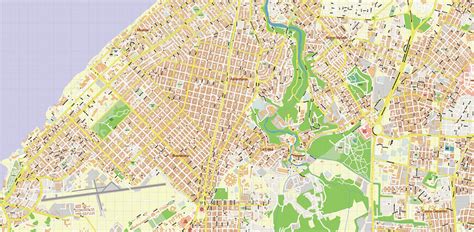 Havana La Habana Cuba Pdf Vector Map Extra High Detailed Editable