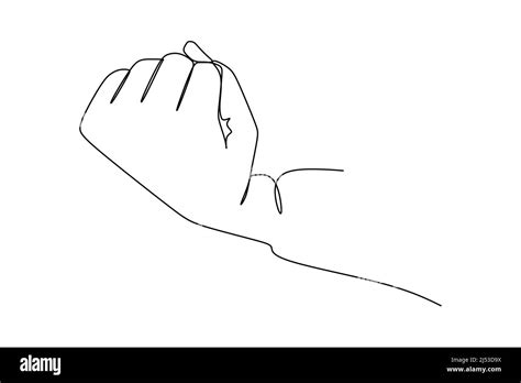 Continuous Line Drawing Fist One Line Hand With Clenched Fingers