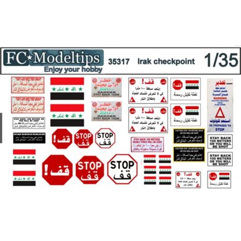 135 Checkpoint Warning Signs Set For Us Troops In Iraq Fc Model Trend 35317