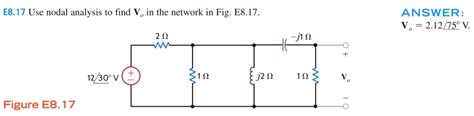 solved e8 17 ﻿use nodal analysis to find vo ﻿in the network