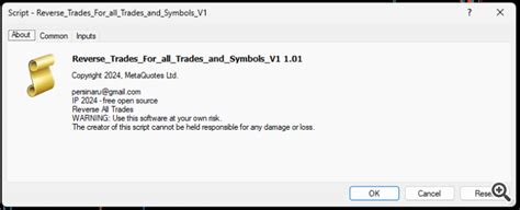 Free Download Of The Reverse Trades For All Symbols Script Script By