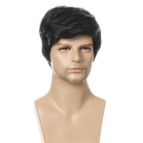 Fashion Wig Short Black Male Straight Synthetic Wig For Men Hair