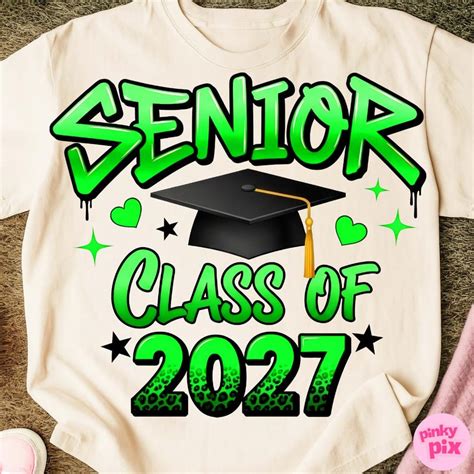 Senior Class Of 2027 Png Bundle Colorful Graduation Leopard High