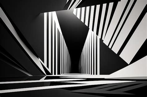 Premium Ai Image Minimalistic Black And White Linear Design With
