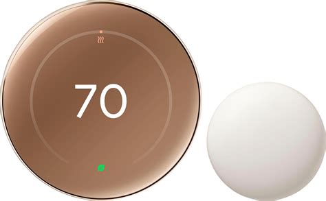 Google Nest Learning Thermostat Th Gen With Nest Temperature Sensor Nd Gen Polished Gold