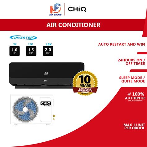 CHiQ Smart Elegant Inverter Air Conditioner CSDC-09DDE-BK (1.0HP) CSDC