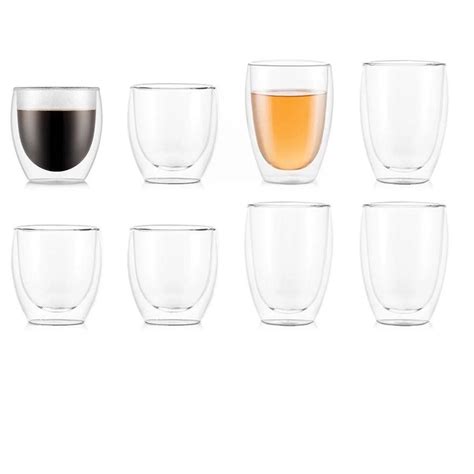 Bodum Pavina 8 Piece Double Walled Glass Set 4 X 250ml And 4 X 350ml