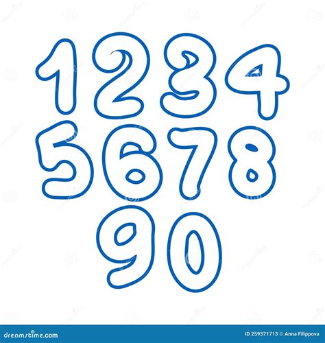 Fat Bubble Numbers Cartoon Vector 21768081