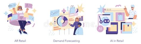 Retail Tech Flat Vector Illustration Stock Vector Illustration Of Data Innovation 323676069