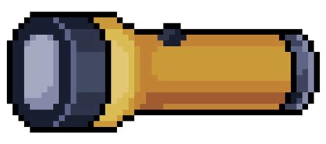 Pixel Art Flashlight Vector Icon For 8bit Game On White Background