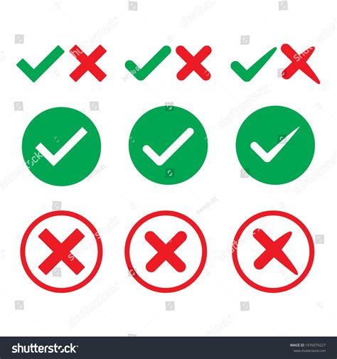 Green Check Mark Red Cross Icons เวกเตอร์สต็อก ปลอดค่าลิขสิทธิ์ 1976979227 Shutterstock